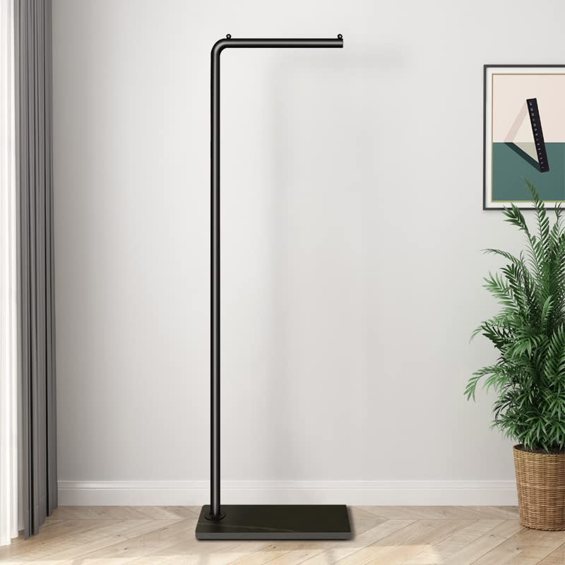 Aolohomy Metal Coat Rack, Modern Clothing Tree with Heavy-weight Slate Base, Small Coat Stand for Entryway/Bedroom/Hallway, Standing Plant Hanger, Matte Black