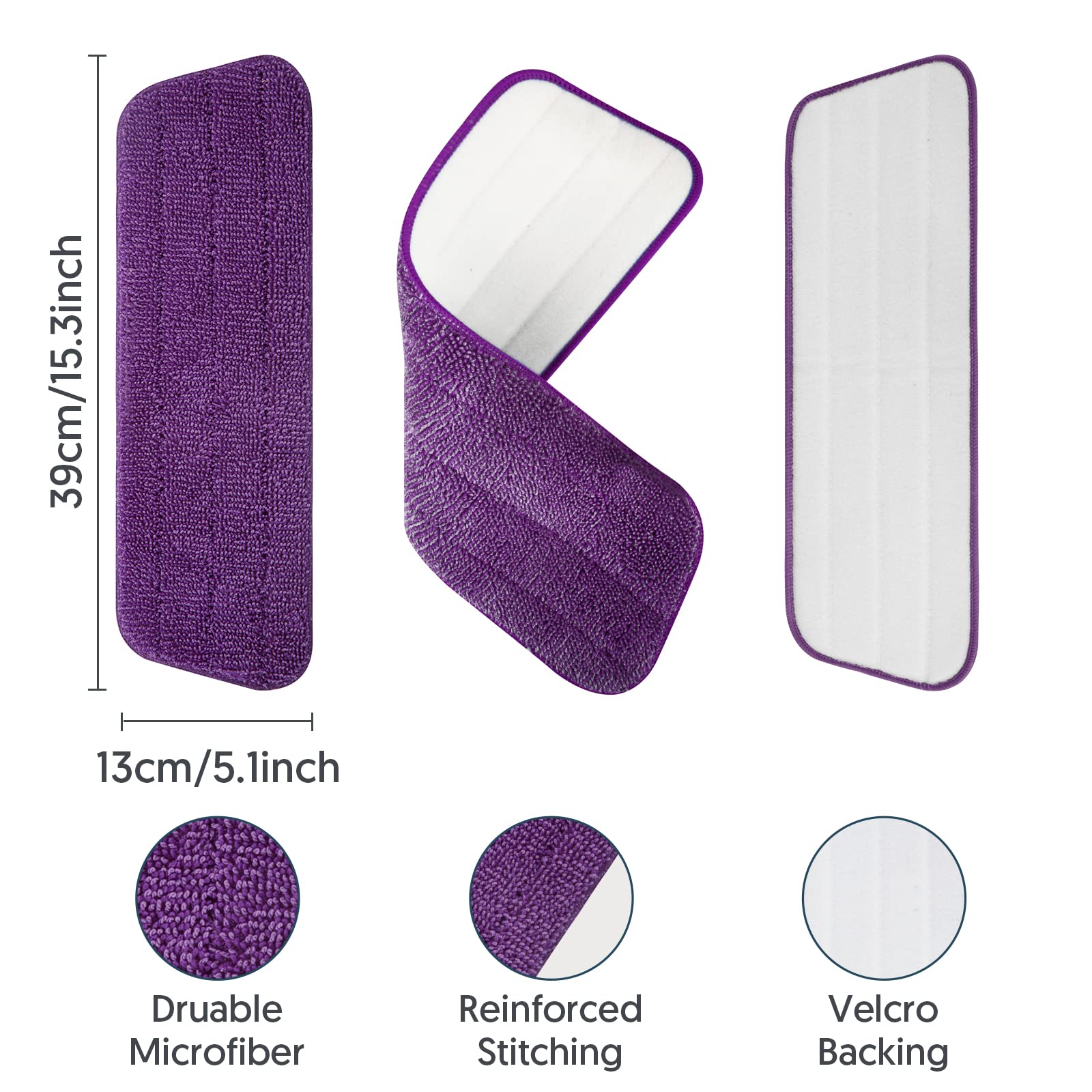 7 Pack Reusable Microfiber Mop Pads for Swiffer PowerMop - MEXERRIS Microfiber Wet Pads Refills PowerMop Pads Machine Washable Hard Wood Floor Mop Pads Replacement for 13''-15'' Spray Wet Mops