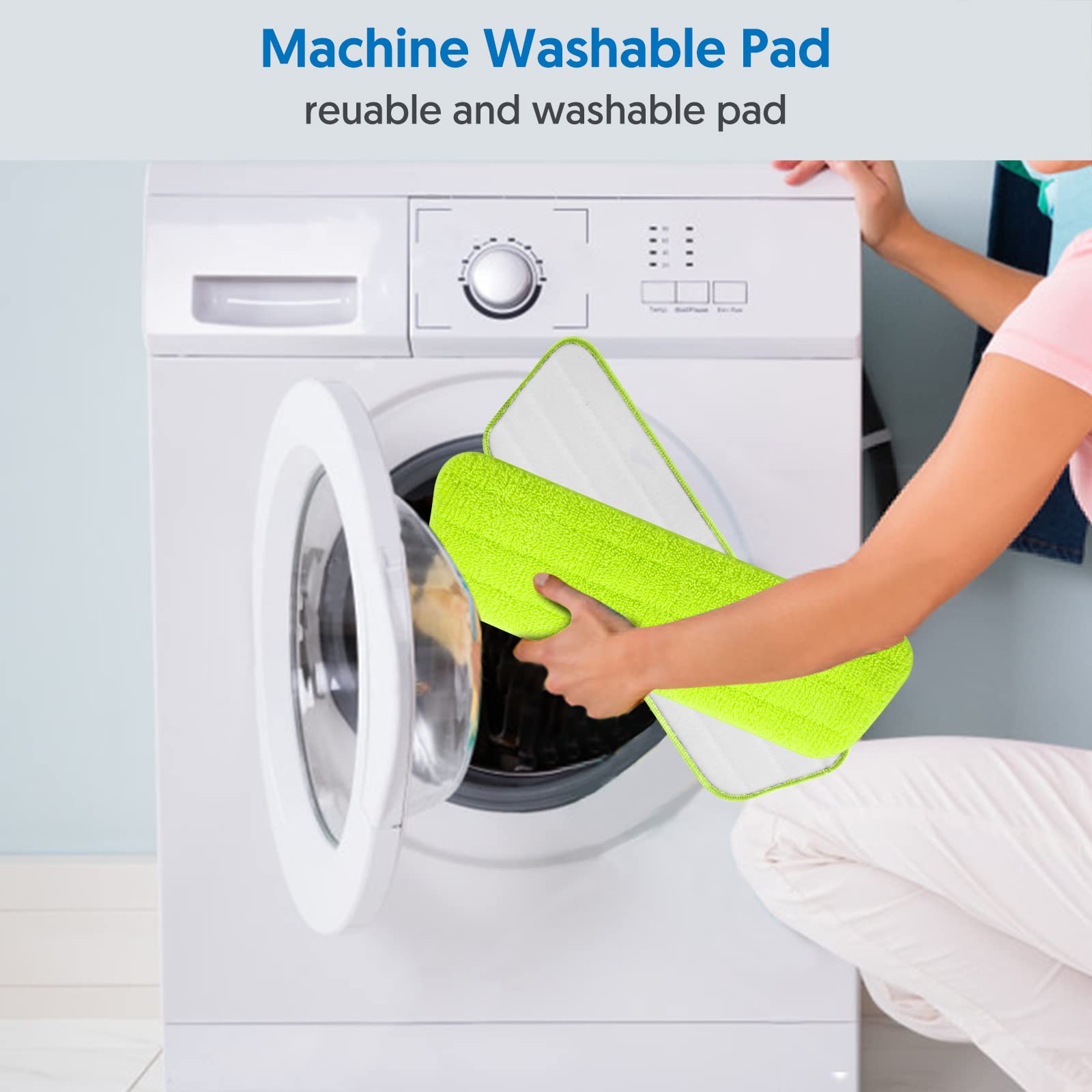7 Pack Reusable Microfiber Mop Pads for Swiffer PowerMop - MEXERRIS Microfiber Wet Pads Refills PowerMop Pads Machine Washable Hard Wood Floor Mop Pads Replacement for 13''-15'' Spray Wet Mops