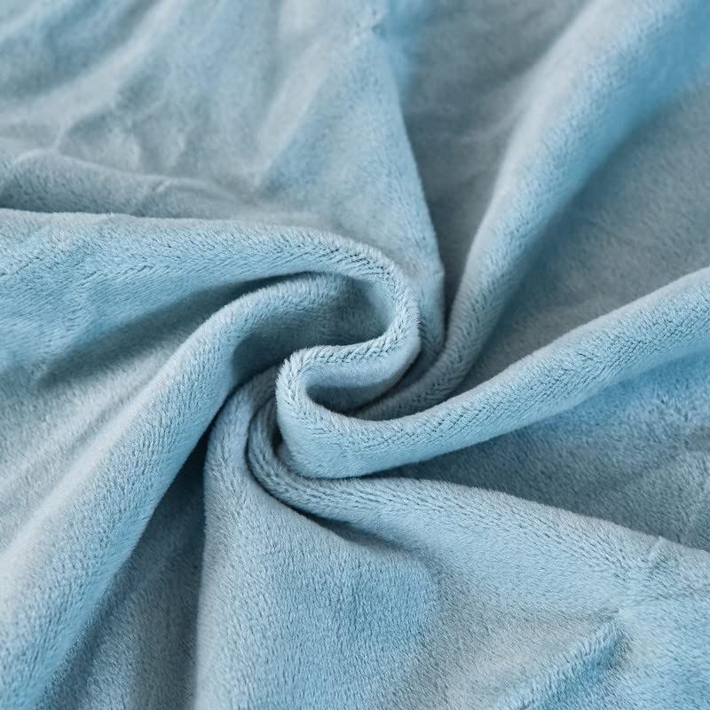 Velvet Sofa Slipover for L/U Shape Chaise Lounge Sofa Cover, Stretch 1 2 3 4 Seat Sectional Couch Cover Non Slip Furniture Protector (Light Blue,L Shape(3seat+4seat))