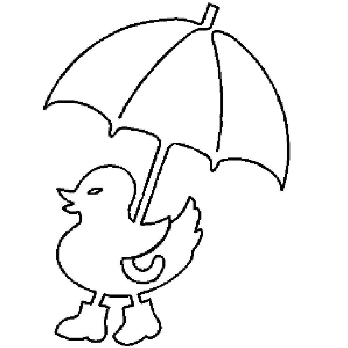 Umbrella Duck 4"x 6" Quilting Stencil by QCI - EL315