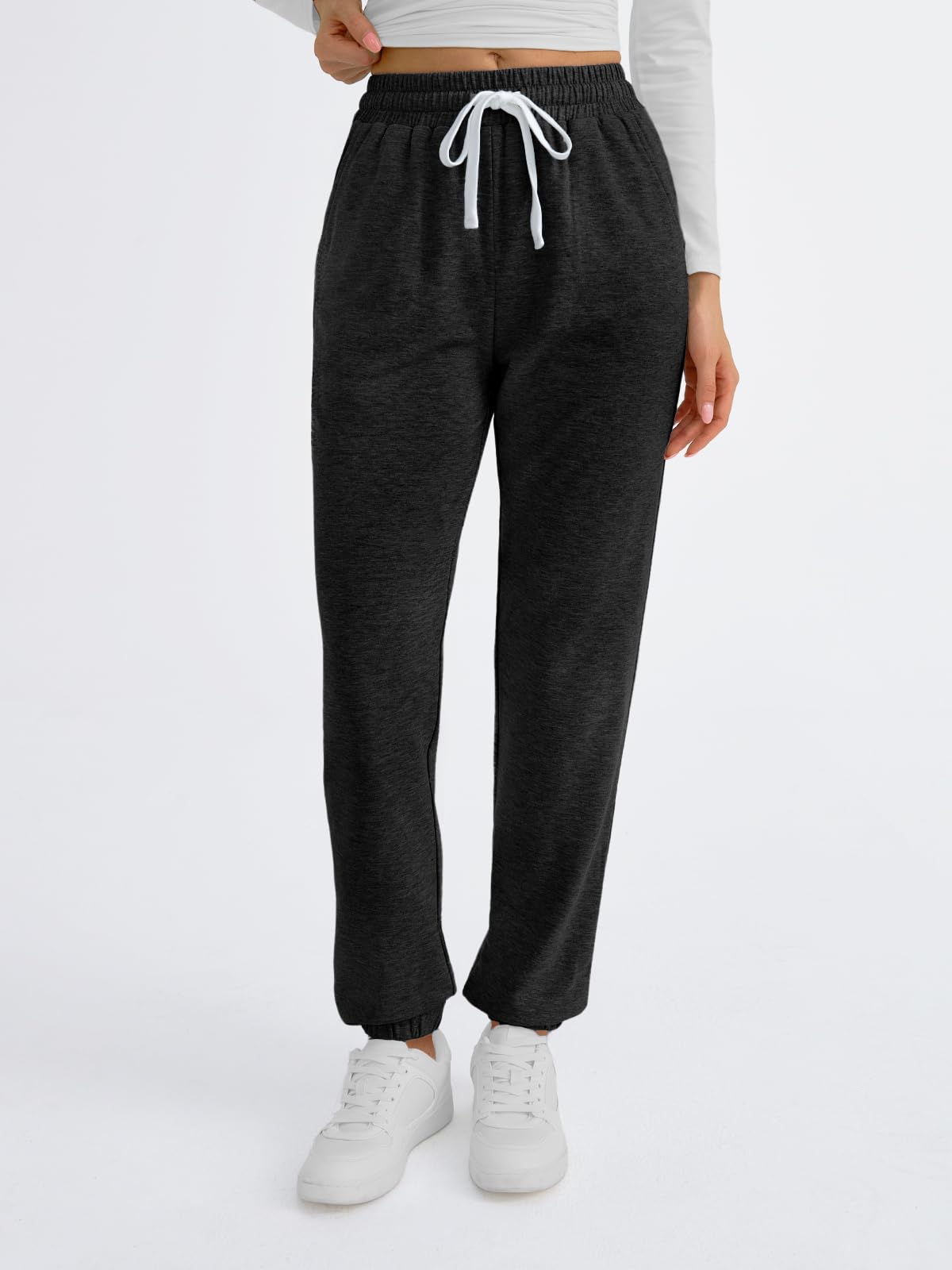 AUTOMET Sweatpants Women with Pockets Lounge Casual Pajam Pants Joggers Fall Clothes Spring Outfits Resort Wear 2025 Black L