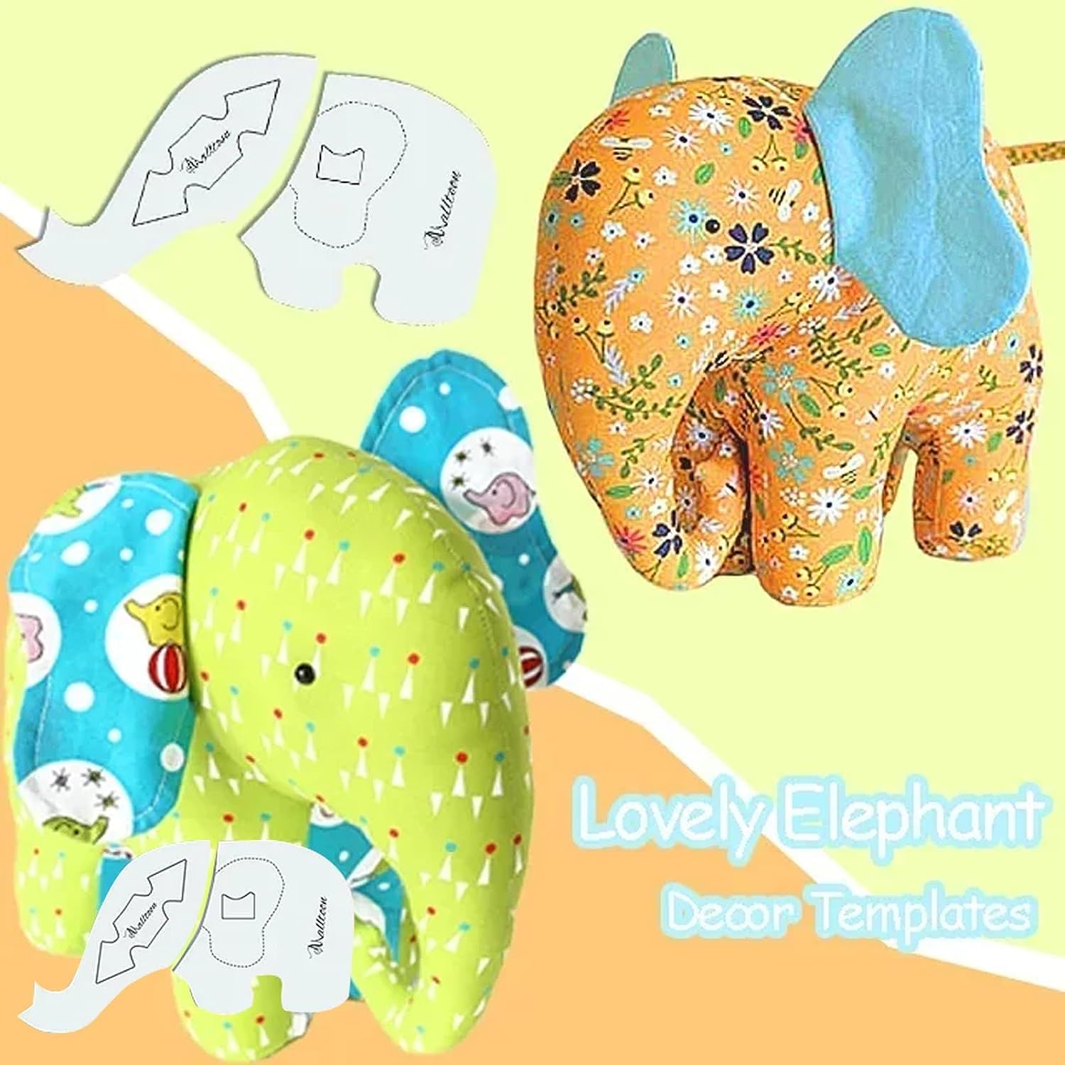 Lovely Elephant Decor Template- with Instructions, Lovely Elephant Decor Template, 2023 New Elephant Quilting Rulers and Templates, DIY Gifts (8 in)