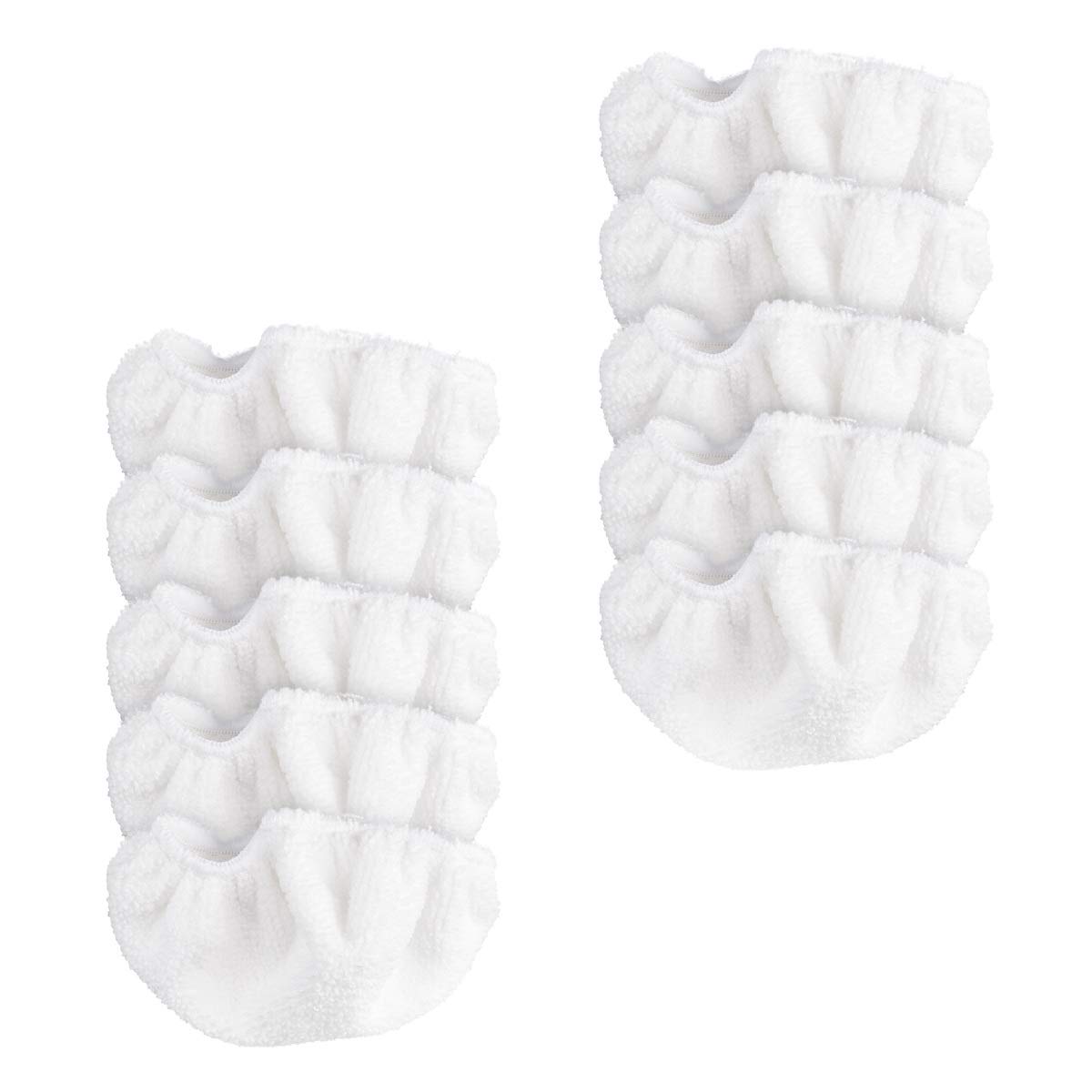 Navaris Microfibre Pads for Steam Cleaner - Set of 10 Replacement Cloths Handheld Steamer 49454 - Washable Wipes for Floor, Wall, Cleaning