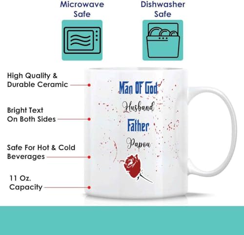Christian Gift for Husband and Father - Prayers - Navy Multicolor Unisex Sweat - 11 Oz White Ceramic Coffee Mug
