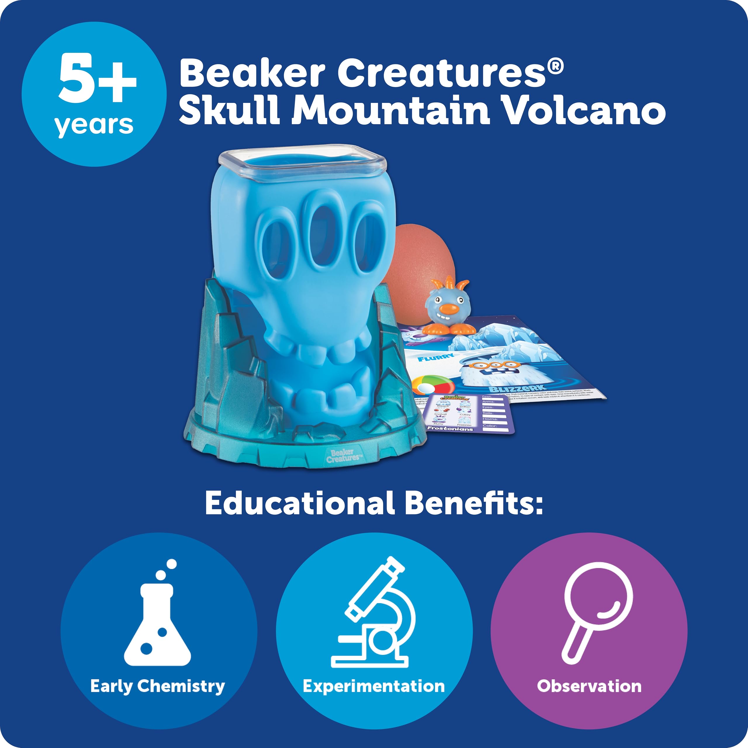 Learning Resources Beaker Creatures Skull Mountain Volcano, Preschool Science, STEM Toys, Fun Science Experiments for Kids, Ages 5+