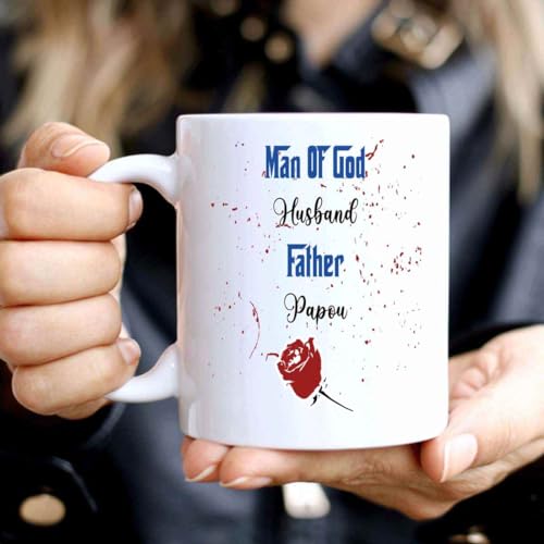 Christian Gift for Husband and Father - Prayers - Navy Multicolor Unisex Sweat - 11 Oz White Ceramic Coffee Mug