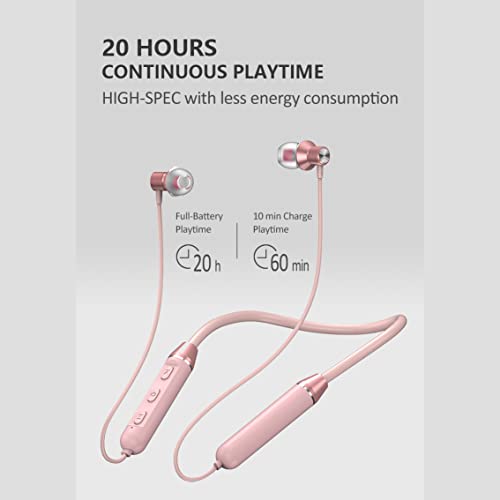 ELEVENSES Bluetooth Headphones v5.1 Magnetic Neckband Earbuds with Microphone Auto Pairing 20H Playtime HD Sound Stereo Bass Sweatproof