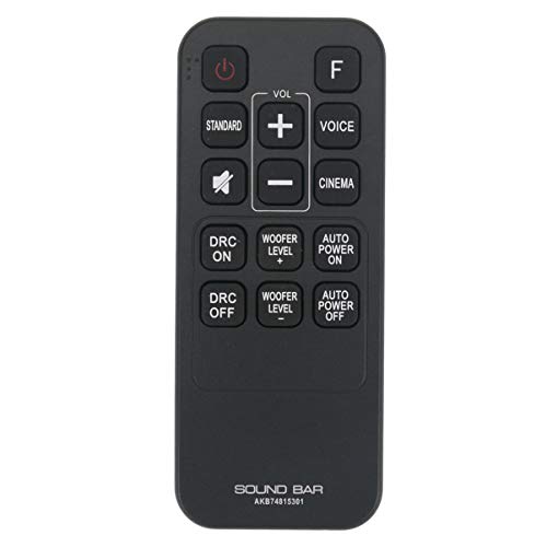 AKB74815301 Remote Control Replacement Applicable for LG Soundbar S55A3-D LAS454B S45A1-D LAS453B SH3B SPH3B-W SH3K SJ4Y SPH4B-W LAS485B Sound Bar