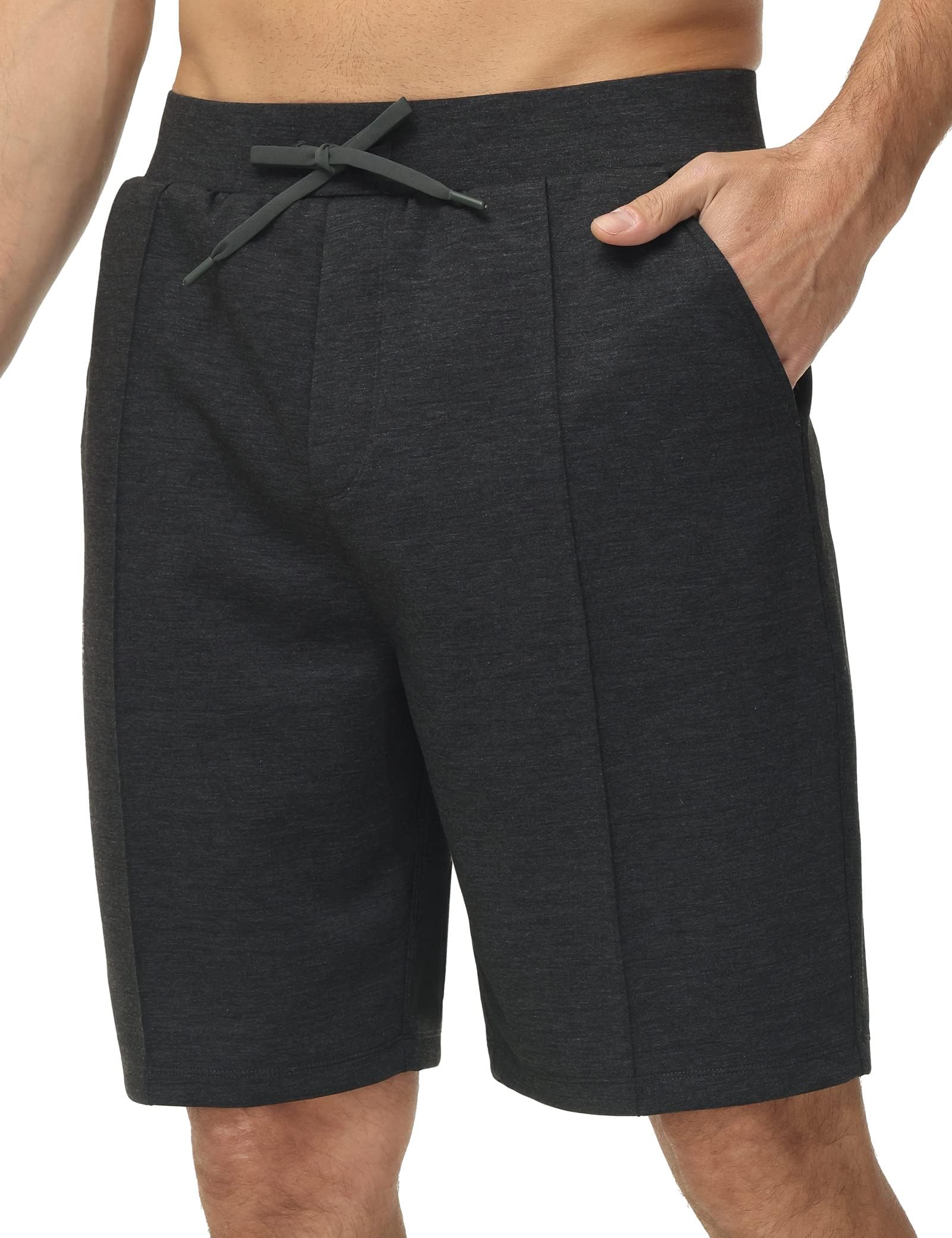 THE GYM PEOPLE Men's Workout Shorts Drawstring Athletic Loose Fit Lounge Sweat Shorts with Pockets Dark Heather Grey