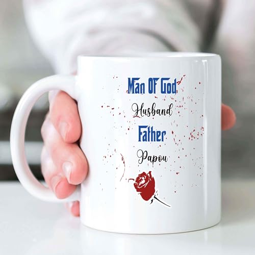 Christian Gift for Husband and Father - Prayers - Navy Multicolor Unisex Sweat - 11 Oz White Ceramic Coffee Mug