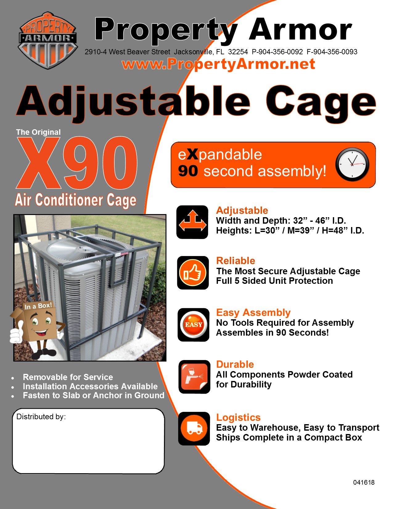 Property Armor Air Conditioner Adjustable Security Cage X90