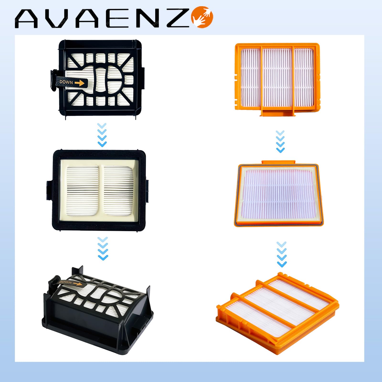 Replacement Parts for Shark AV2610WA RV2610WA Matrix Plus 2- in-1 Robot Vacuum Cleaner,1 Main Brush,2 Filters,3 Mop Pads,4 Side Brushes,1 Pre Filter,1 Filter&1 Pre-Motor Foam&Felt Filter