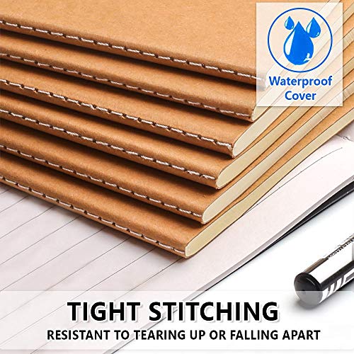 30 Pack Kraft Notebooks, A5 Feela 60 Lined Pages Notebooks and Journals for Women Girls Students Making Plans Writing Memos Office School Supplies, 8.3 X 5.5 in
