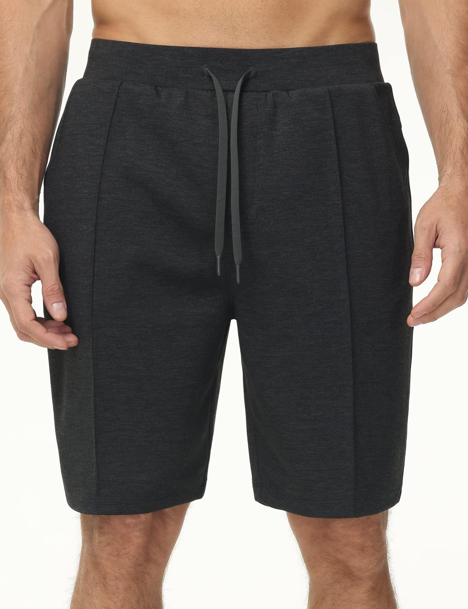 THE GYM PEOPLE Men's Workout Shorts Drawstring Athletic Loose Fit Lounge Sweat Shorts with Pockets Dark Heather Grey
