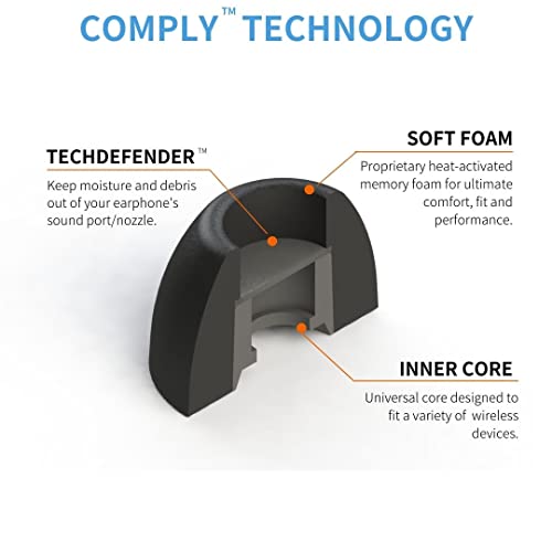 Comply TrueGrip TW-300-B Universal Replacement Earbud tip for Most True Wireless Devices; Compatible with Anker Soundcore Liberty Air 2 Pro, Nothing Ear (1), JBL Live Pro and More (Medium, 3 Pairs)