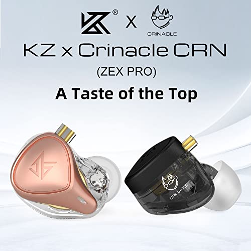 KZ x Crinacle CRN ZEXPro New Electrostatic & Dynamic & Balanced Armature Hybrid Earphone Passive Noise Reduction in-Ear Sports Music Headphones(Black,with mic)