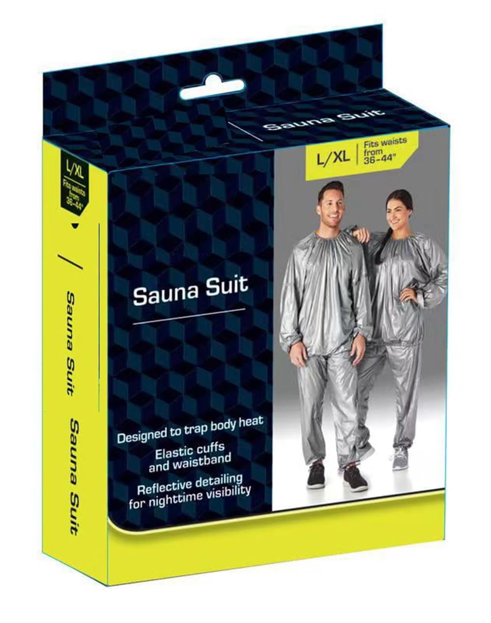 Heavy Duty Sauna Suit For Women Men Exercise Weight Loss Gym Fitness Workout Reflective Trim Sweat Sauna Suit (Grey, Large-X-Large)