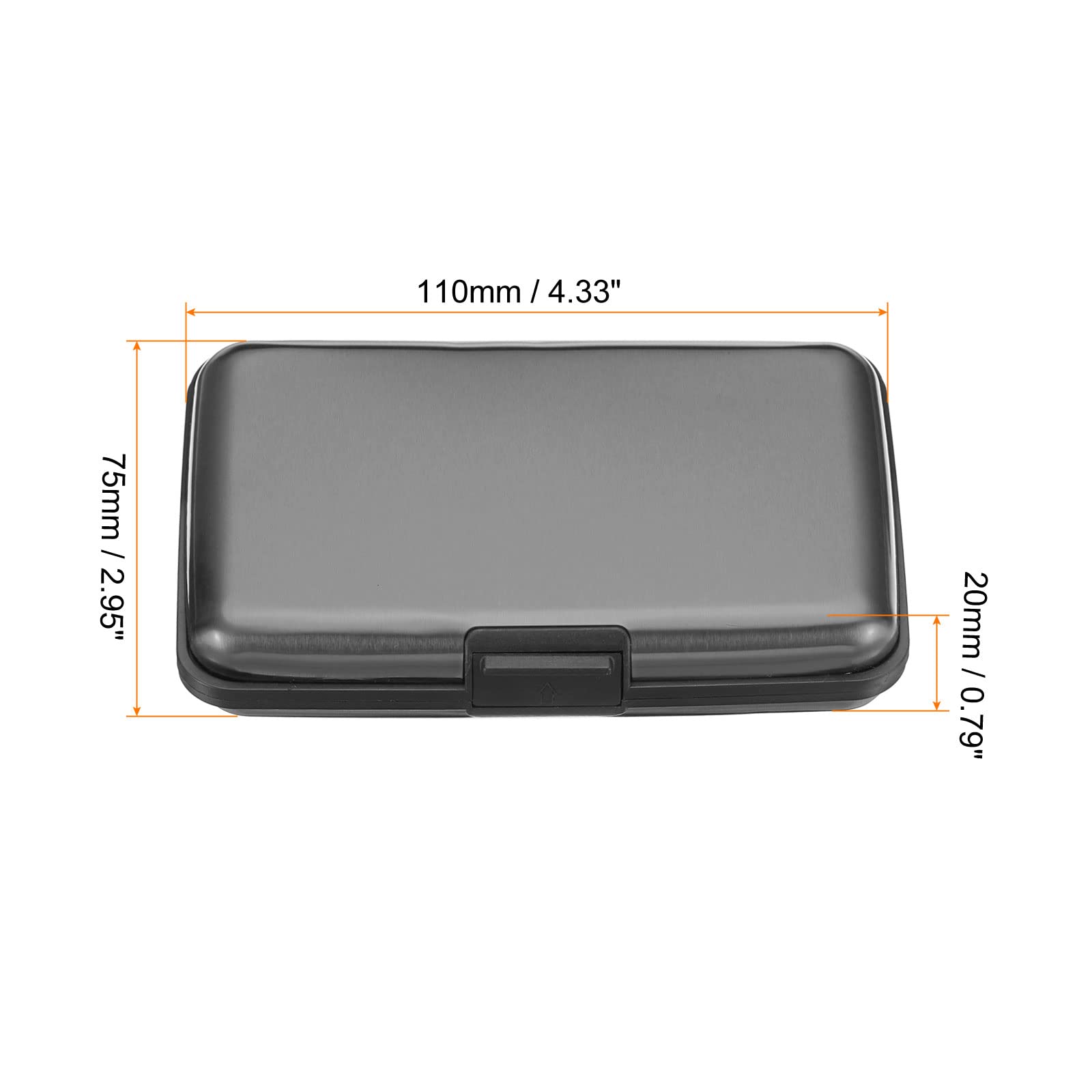 PATIKIL Aluminum Wallet Credit Card Holder, 6 Slots Men Women RFID Blocking Blocking Metal Box Hard Protector Case for Business Card ID Card, Grey