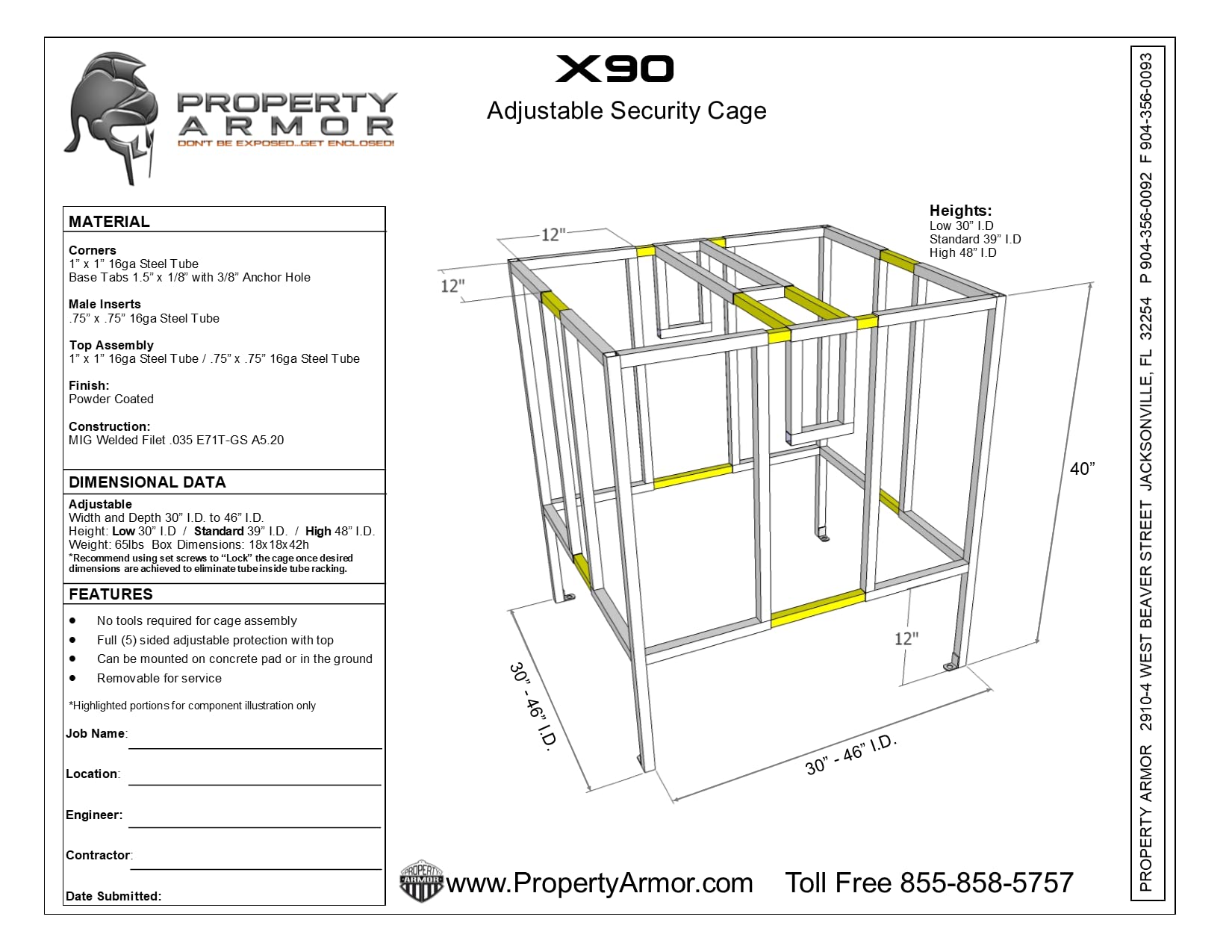 Property Armor Air Conditioner Adjustable Security Cage X90