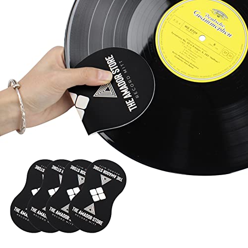 The Amador Store Vinyl Record Cleaner and Handler Mitt-Anti Static Record Buttler to Avoid Dirty Fingers Touch-LPs Cleaning Accessories-Microfiber Material for Safe Secure Record Player Cleaning