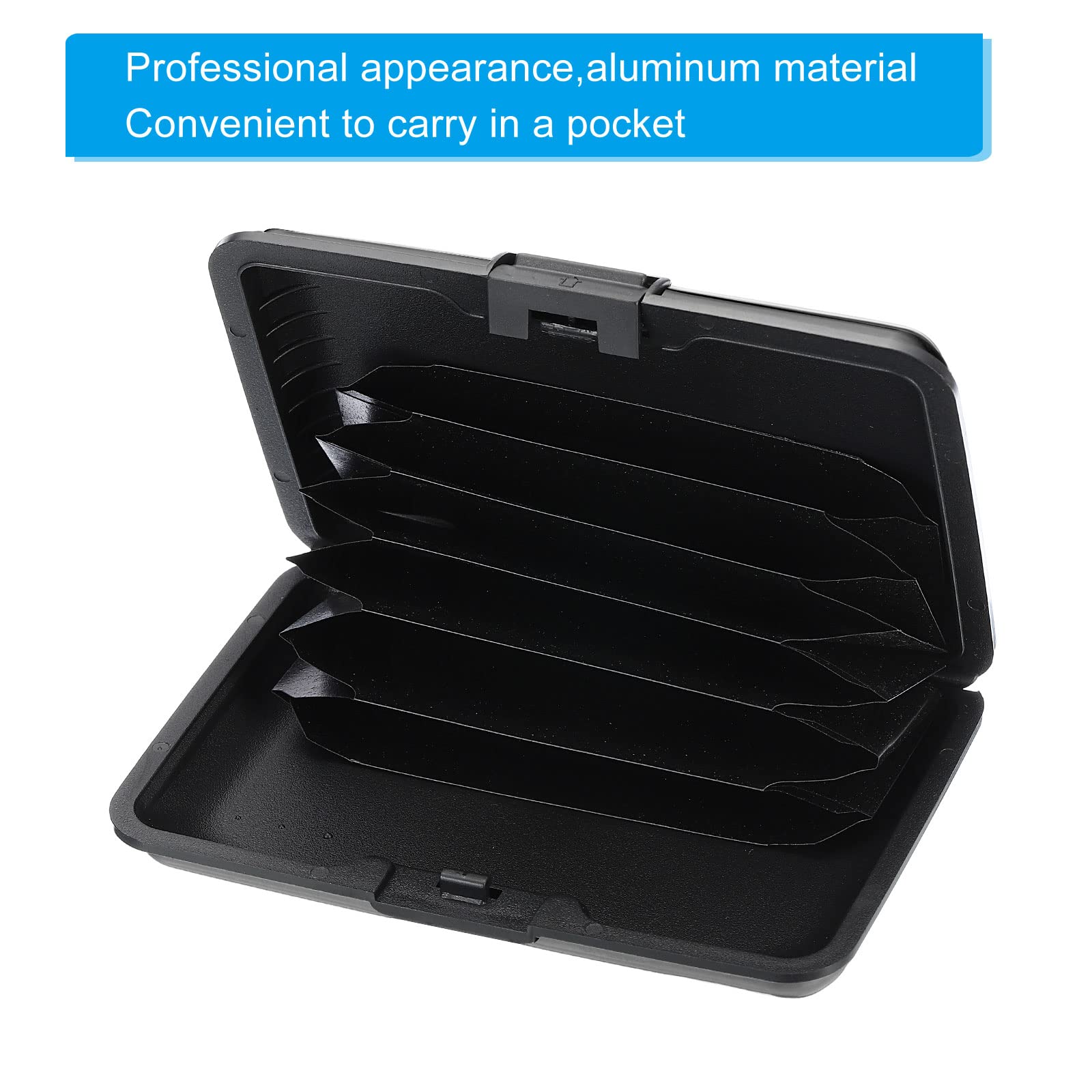 PATIKIL Aluminum Wallet Credit Card Holder, 6 Slots Men Women RFID Blocking Blocking Metal Box Hard Protector Case for Business Card ID Card, Grey