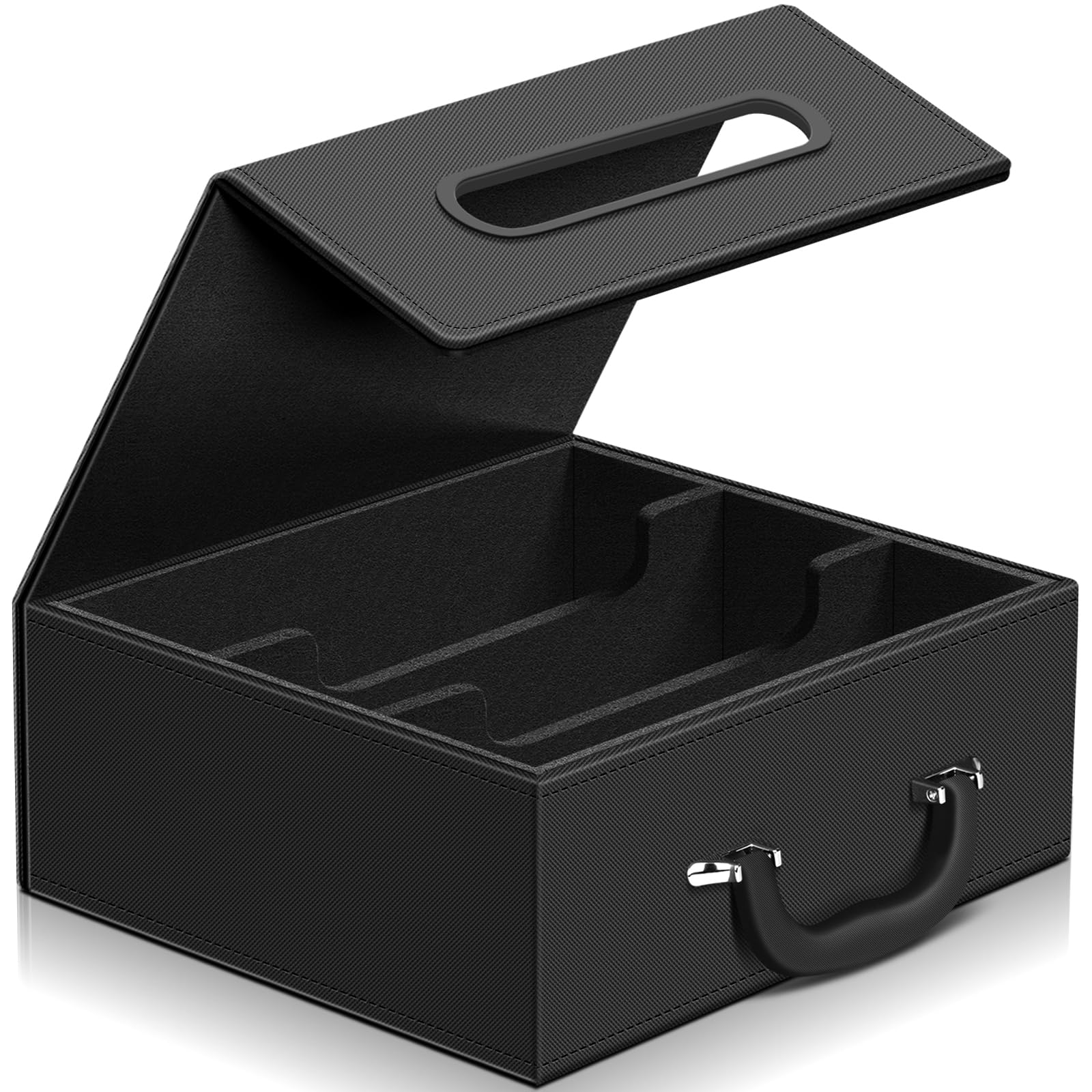 110+ Magnetic Card Holder Card Deck Case, Leather Magnetic Closure Commander Card Portable Storage Box Card Holders Fit for Baseball Cards, Sports Cards, MTG, Game Card Standard Cards