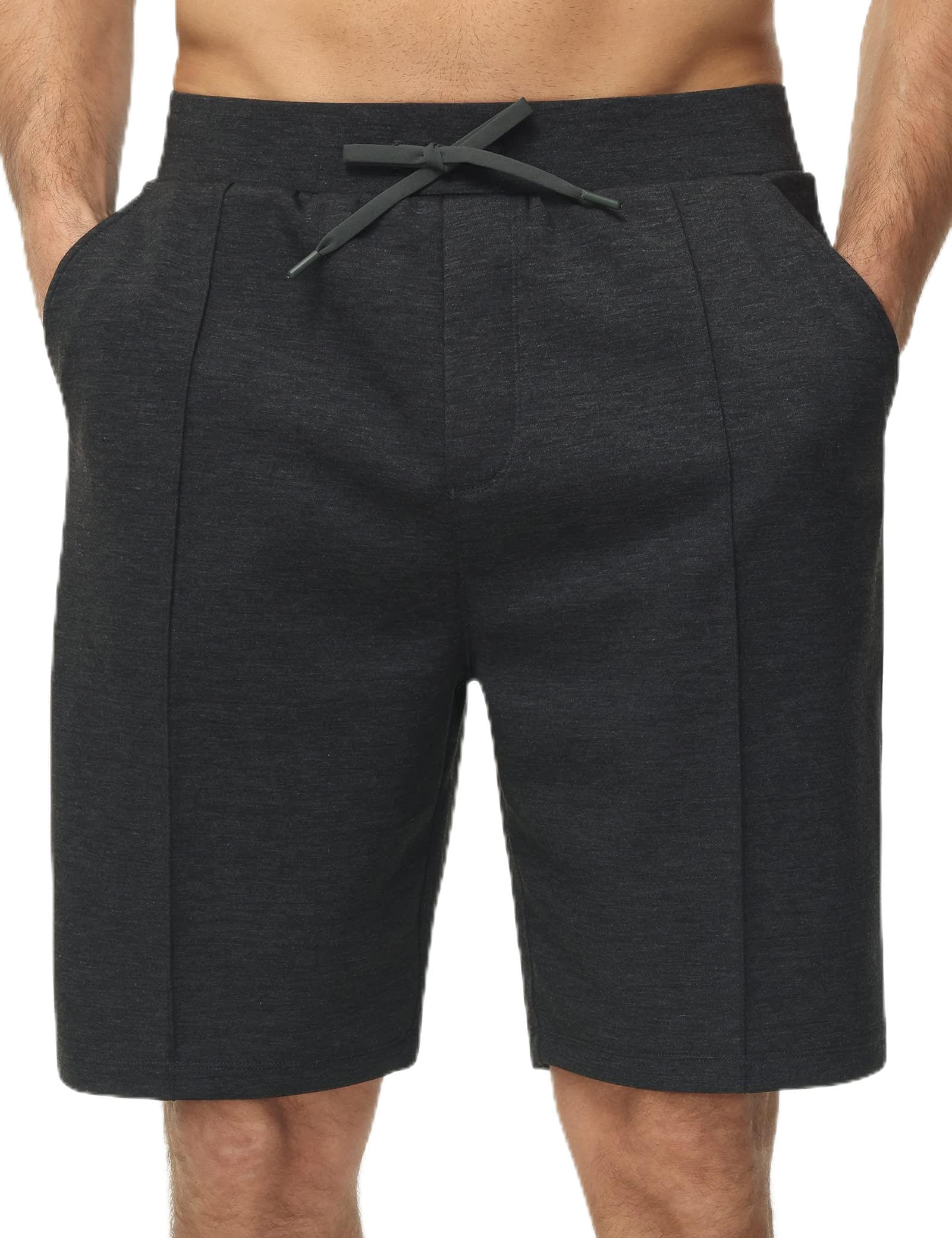 THE GYM PEOPLE Men's Workout Shorts Drawstring Athletic Loose Fit Lounge Sweat Shorts with Pockets Dark Heather Grey