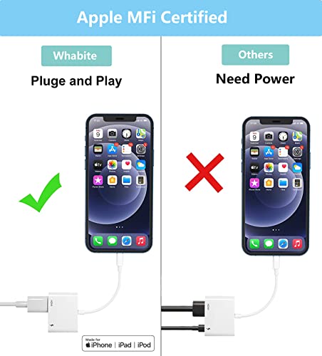 Wahbite Lightning to HDMI Digital AV Adapter, 1080P Video AV Audio Converter Cable, HDMI Sync Screen Connector Compatible with iPhone 13 12 11 XR XS Max X 8 7 6 Plus to HD TV Projector Monitor