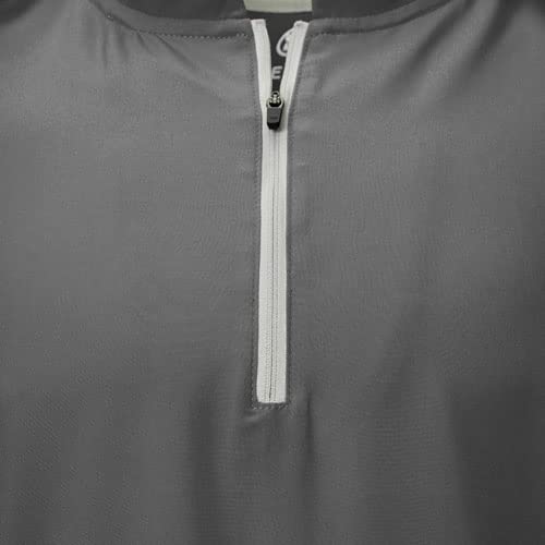 Wire2wire Men's Performance Long Sleeve Baseball Cage Jacket Grey/Grey 2XL