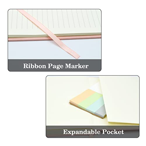 TurelinnG Hardback A5 Classic Notebook 196 Pages (Pink) A5 Journal Notebook ,Lined Hardback Notebook with Pen Holder ,192 Pages ,5.7 inches * 8.4 inches - for Women and Men
