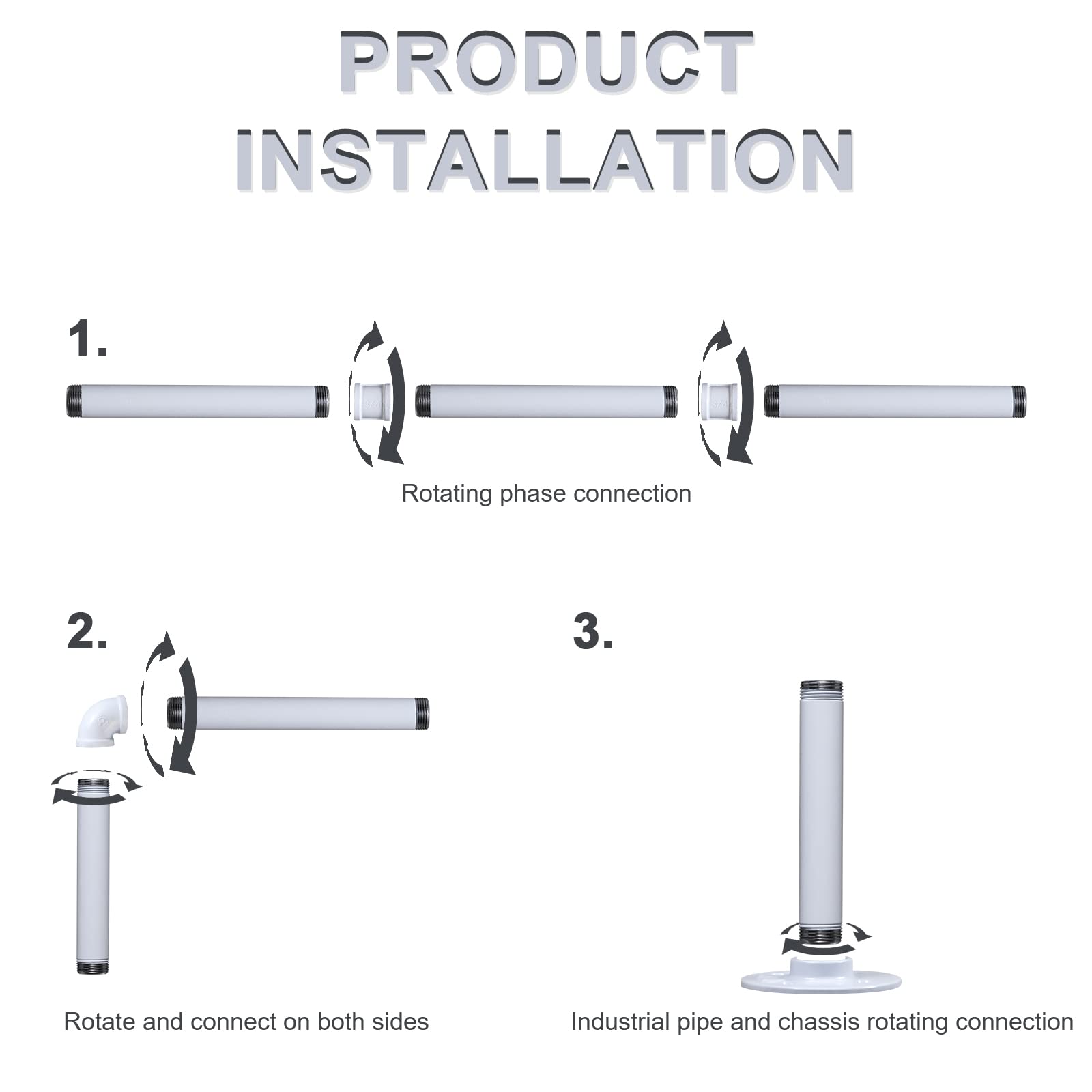 TALITARE White Industrial Pipe Clothing Rack, 30 Inch Pipe Clothes Rack, Wall Mounted Detachable Garment Bar, Heavy Duty Iron Hanging Rod for Closet Storage