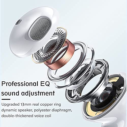Wireless Earbuds,Bluetooth Headphones Stereo Earphone Cordless Sport Headsets,Bluetooth in-Ear Earphones with Built-in Mic for Smart Phones (White-C)