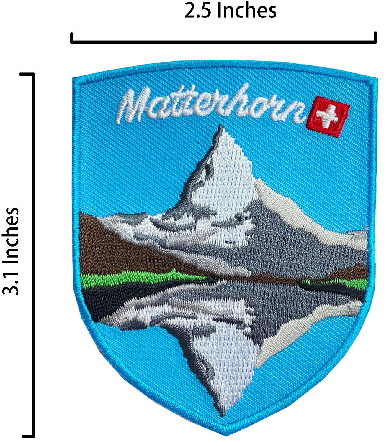 A-ONE - Majestic Matterhorn Switzerland Embroidery Needle Patch, Swiss Flag Pin Pinbadges for Caps Jacket NO.192P