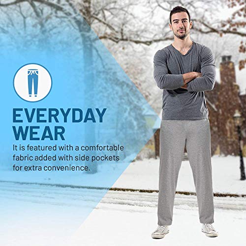 JMR Men's Fleece Sweatpants and Jogger Pants with Side Pockets for Winter Cycling, Gym Training, or Everyday Use (Navy, 2X-Large)