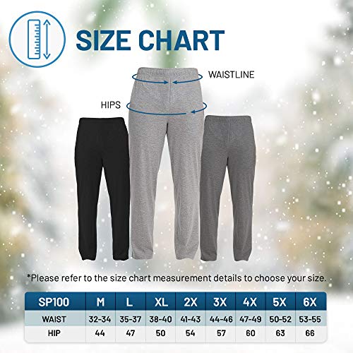 JMR Men's Fleece Sweatpants and Jogger Pants with Side Pockets for Winter Cycling, Gym Training, or Everyday Use (Navy, 2X-Large)