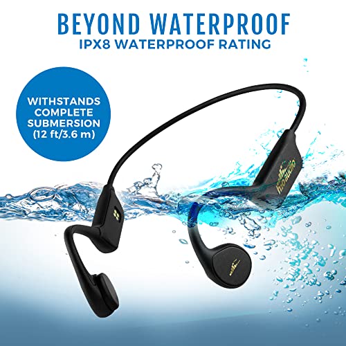H2O Audio TRI PRO Multi-Sport Headphones - Offline & Underwater Streaming Music (Playlist+) Waterproof Bone Conduction Bluetooth Open Ear Headset with Built-in MP3 Player - Swimming, Running, Cycling