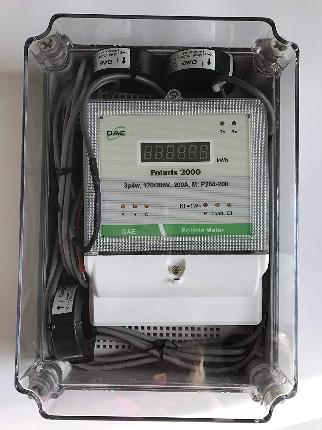 DAE P252-200-S KIT, 200A, 480v, UL, RS485, kWh Smart Submeter, 3P3W (3 hot wire, no Neutral), 2 CTs (inner dia. 1.02")
