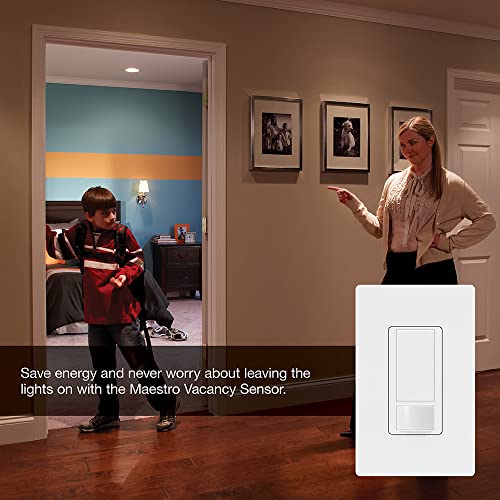 Lutron Maestro Vacancy Sensor Switch, 5-Amp, Single-Pole or Multi-Location, MS-VPS5MH-WH, White