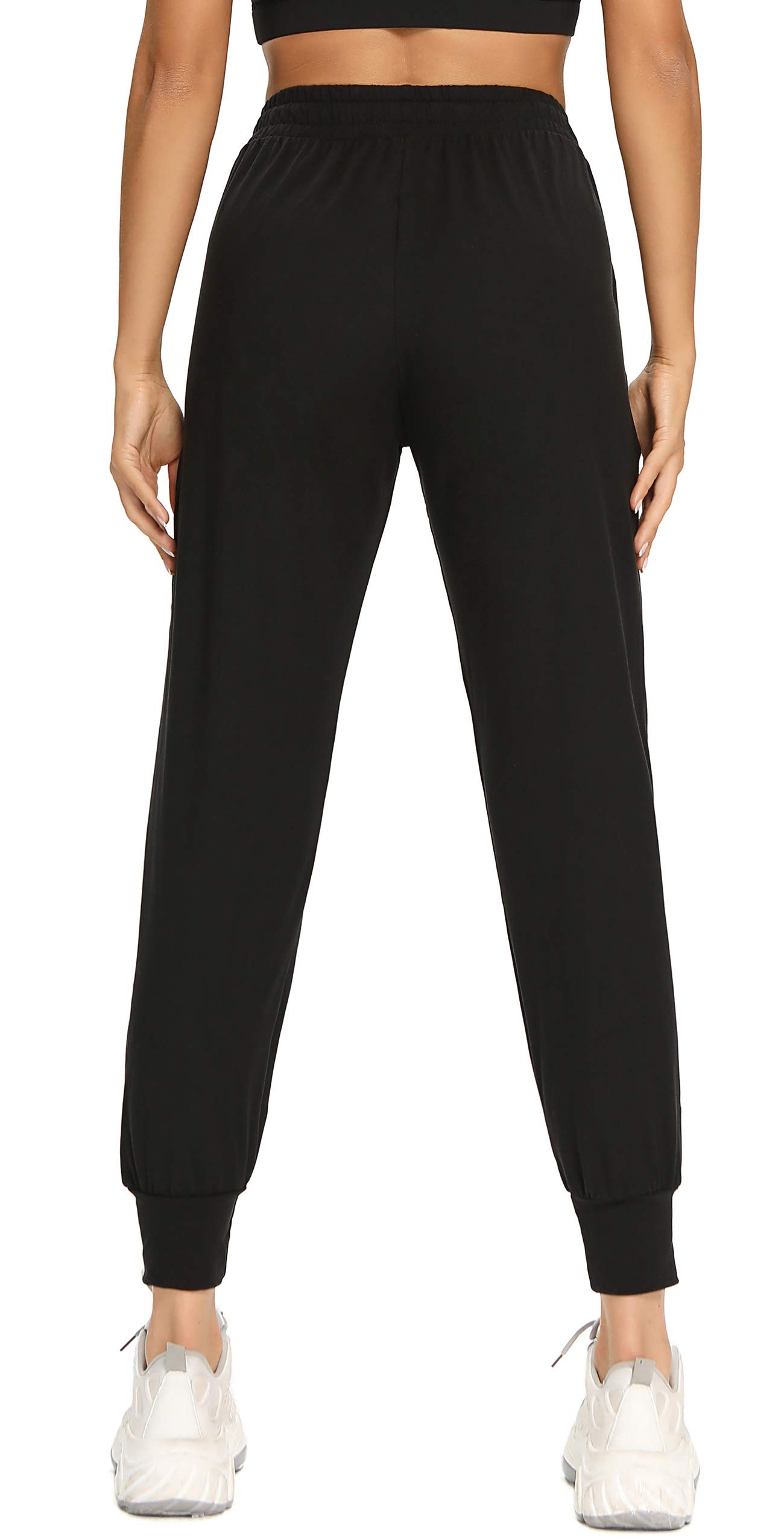 FULLSOFT Sweatpants for Women-Womens Joggers with Pockets Lounge Pants for Yoga Workout Running (Black,Large)