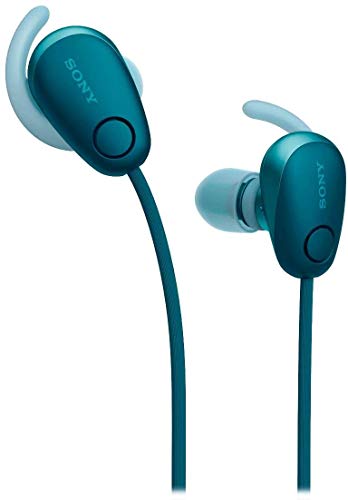 Sony WI-SP600N Premium Waterproof Bluetooth Wireless Extra Bass Sports in-Ear 6 Hr of Playback Headphones/Microphone (International Version) (Blue)