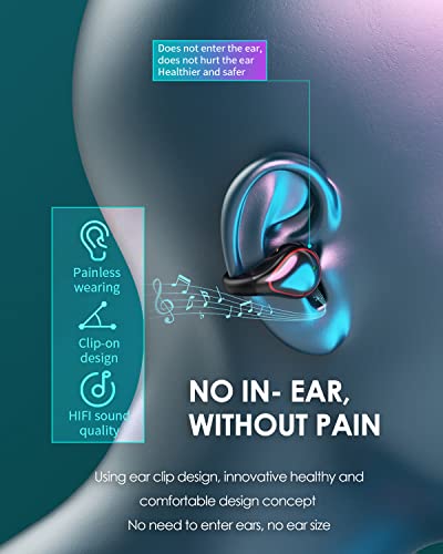Single Earbud Open Ear Headphones Wireless Bluetooth True Wireless Mini Small Open Earbuds for iPhone Android, Tiny Bone Ear Bud with Mic Earphones for Small Ear Canals Running Cycling Workout Sport