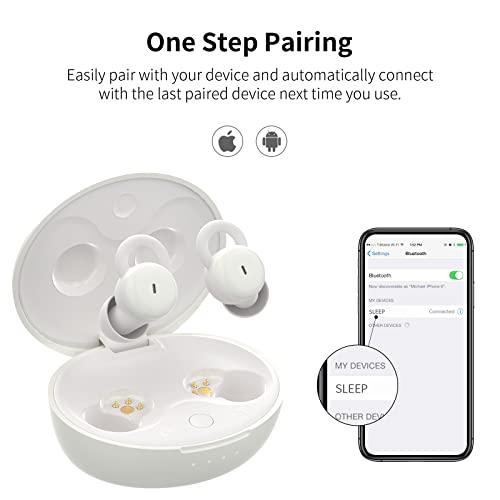 Sleep Earbuds Wireless Bluetooth Mini Earbuds for Sleeping,Work,Sports,Noise Blocking Lightweight,Comfortable Sleeping Headphones for Side Sleeper