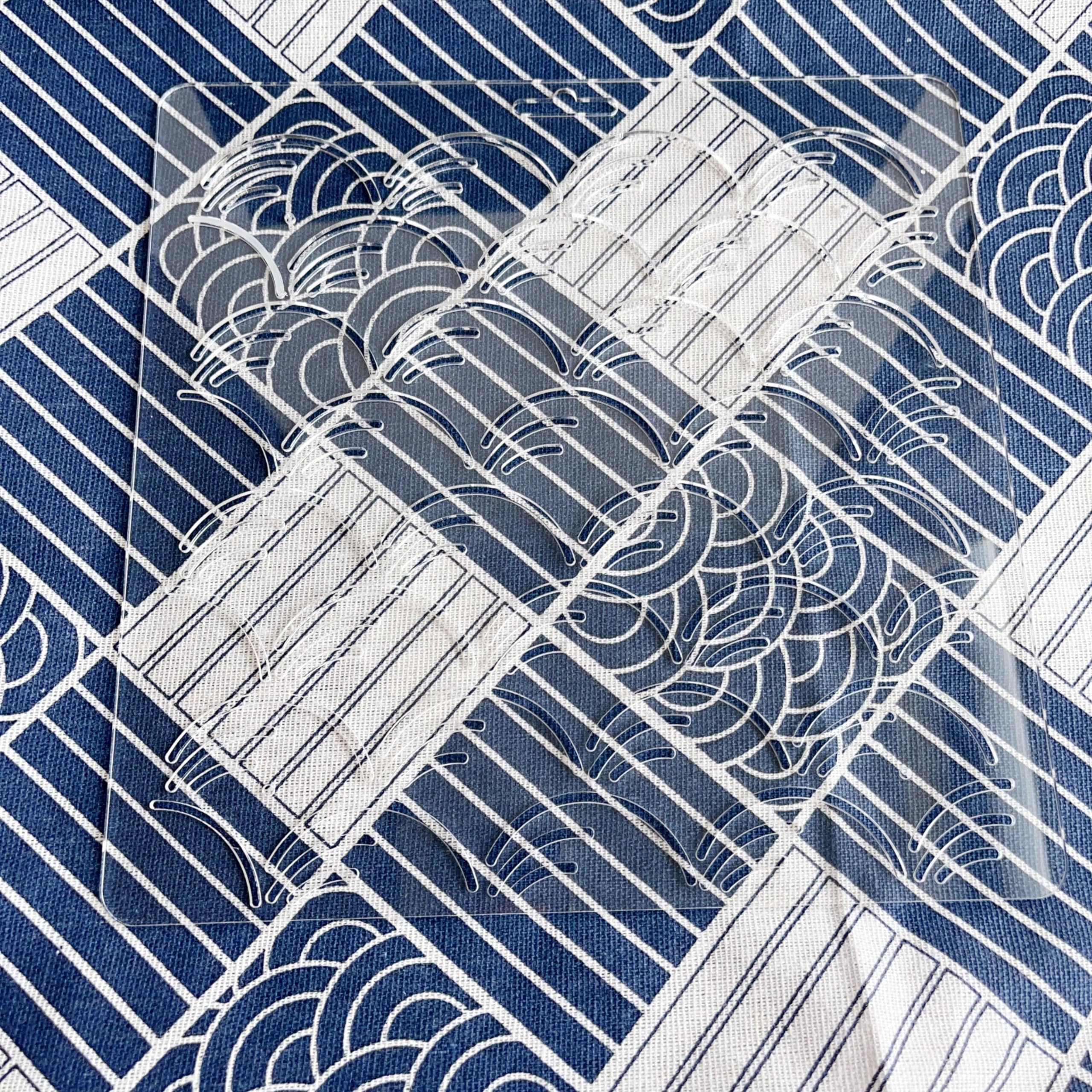 Clear Acrylic Sashiko Stencil, Embroidery Pattern, Quilting Stencil for Hand Quilting and Embroidery