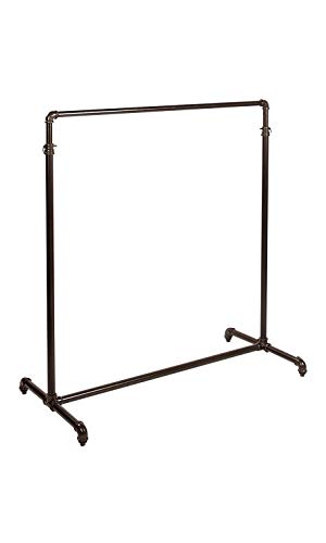 SSWBasics Boutique Pipe Single-Rail Ballet Bar Clothing Rack 48" W x 23½”D x 48"-72" H - Stylish Clothing Racks for Hanging Clothes - Versatile Rack for Clothes to Hang in Various Heights