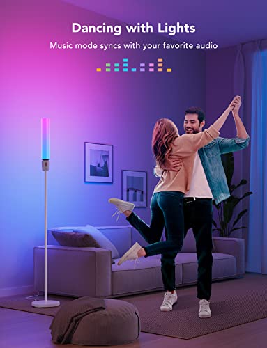 Govee RGBIC Floor Lamp, LED Corner Lamp with Wi-Fi App Control, Smart Floor Lamp with DIY Mode, 64+ Scenes, Music Sync, 1500 Lumens Modern Cylinder Standing Lamp for Bedroom, Living Room