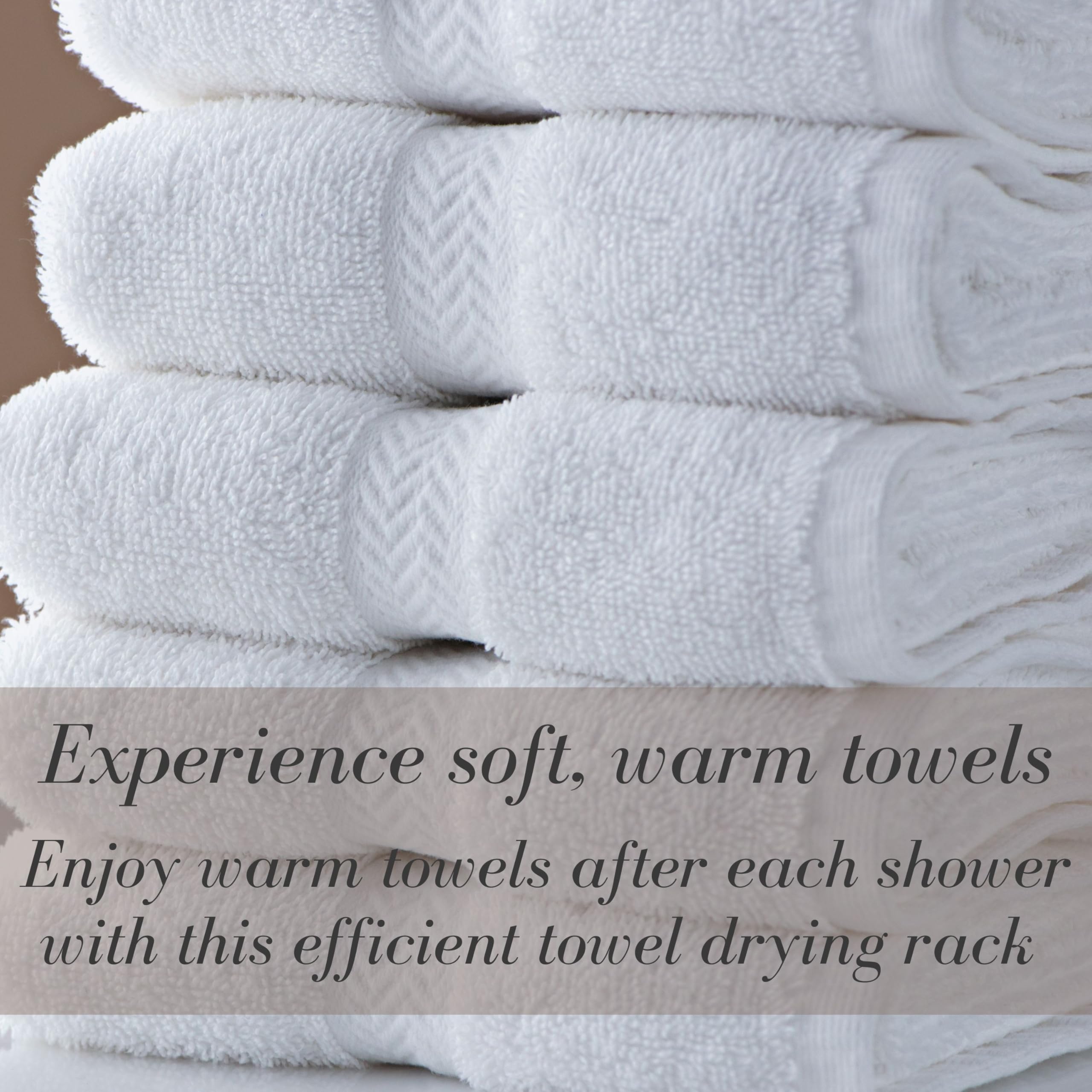 Warmrails Hyde Park Towel Warmer - Free-Standing Towel Warmer Rack for Drying Towels and Garments - 39-Inch Nickel Finish Frame with 8 Bars - Model WHS