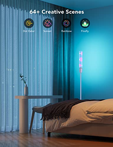 Govee RGBIC Floor Lamp, LED Corner Lamp with Wi-Fi App Control, Smart Floor Lamp with DIY Mode, 64+ Scenes, Music Sync, 1500 Lumens Modern Cylinder Standing Lamp for Bedroom, Living Room