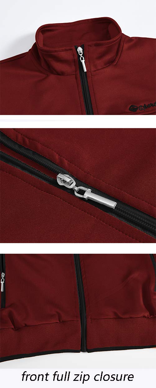YSENTO Men's Tracksuits Sweat Track Suits Set 2 Piece Jogging Suits Warm Up Sweatsuits Outfits Red L