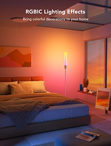 Govee RGBIC Floor Lamp, LED Corner Lamp with Wi-Fi App Control, Smart Floor Lamp with DIY Mode, 64+ Scenes, Music Sync, 1500 Lumens Modern Cylinder Standing Lamp for Bedroom, Living Room
